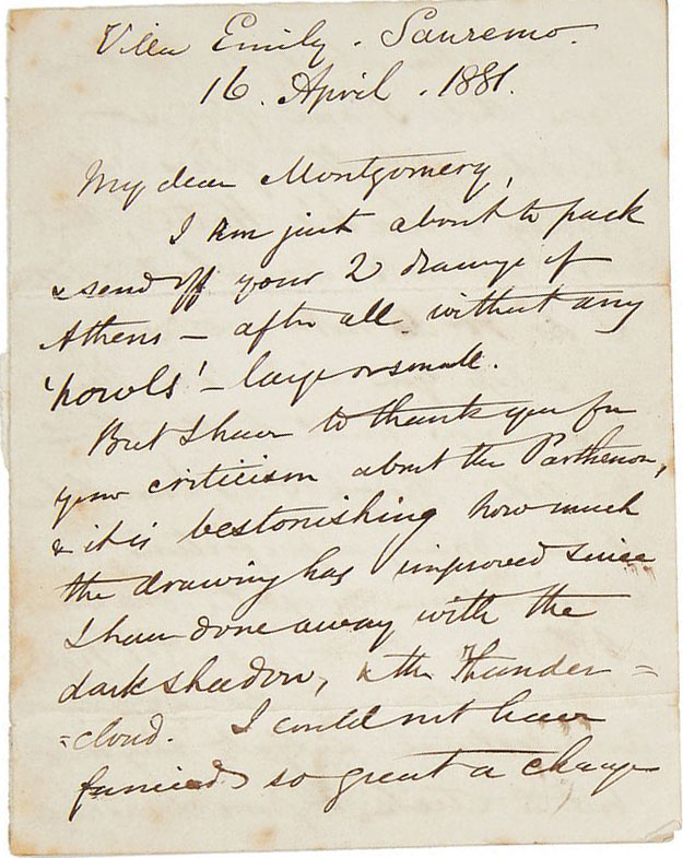 Edward Lear, Letter to Montgomery and Picture Letter | A Blog of Bosh