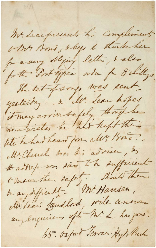 Edward Lear, Letter to Mrs Bond | A Blog of Bosh